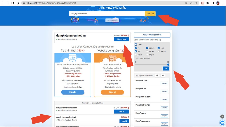Các trang web hỗ trợ check tên miền online nhanh chóng