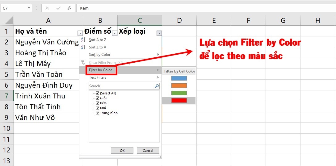 Hàm Filter trong Excel và cách sử dụng thông qua ví dụ cụ thể