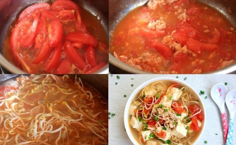 Cách nấu canh giá đỗ cà chua chay đơn giản, ngon và thanh mát