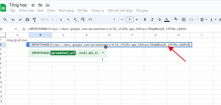 Cách sử dụng hàm IMPORTRANGE lấy dữ liệu trong Google Sheet