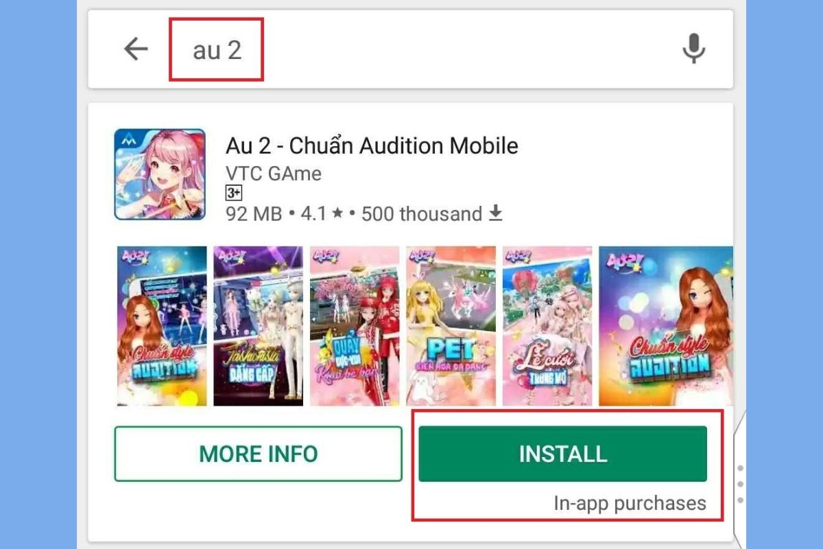 Hướng dẫn cách tải Au 2 - phiên bản game Audition Mobile của VTC