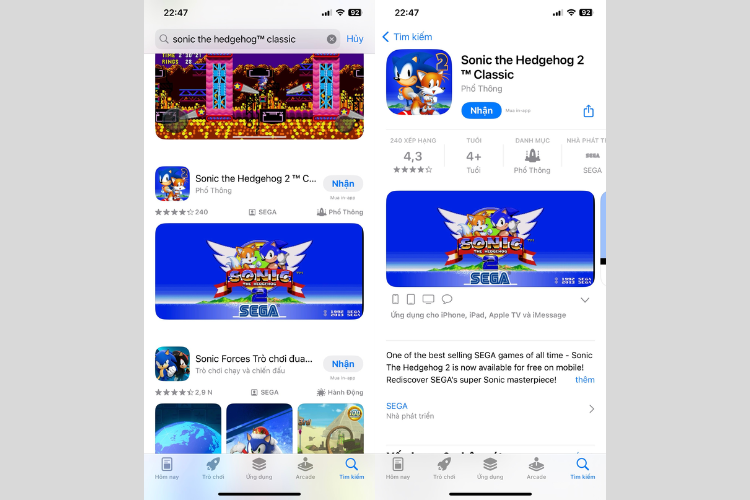 Cách tải Sonic The Hedgehog trên điện thoại và PC