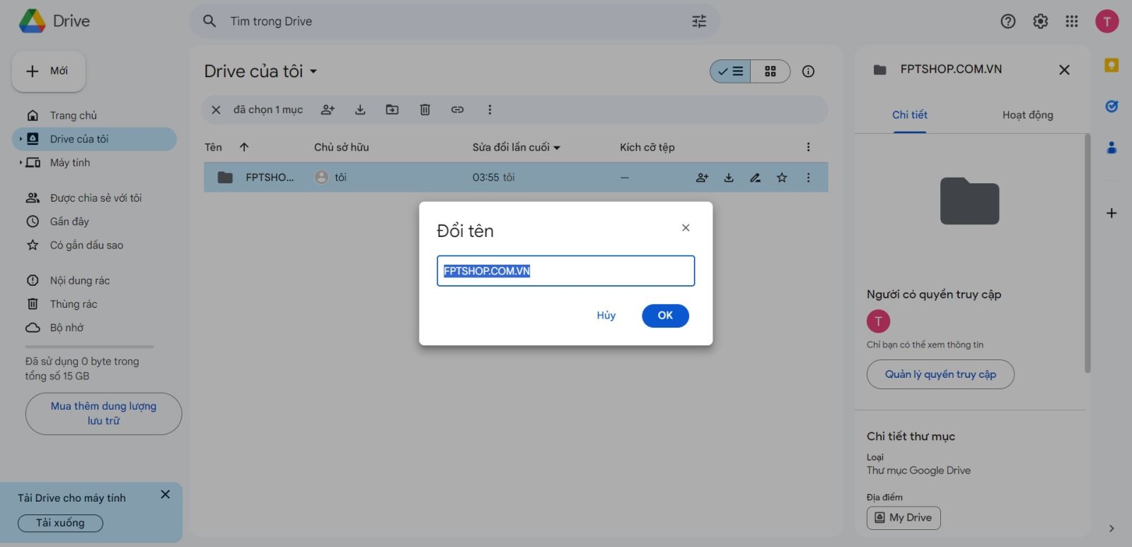 Cách tạo Google Drive để lưu trữ và chia sẻ dữ liệu cá nhân