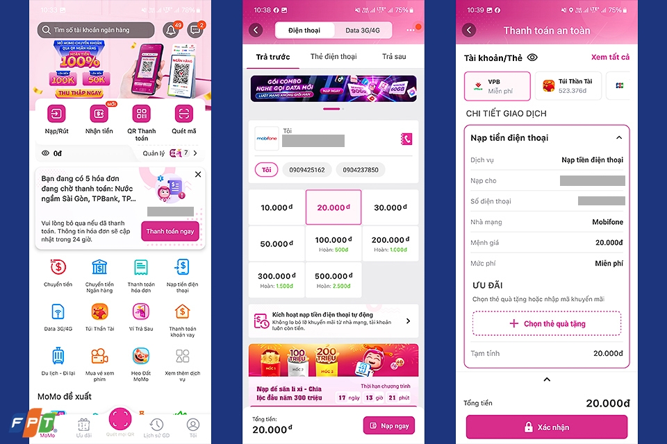 Hướng dẫn nạp tiền và kiểm tra gói cước với SIM di động FPT