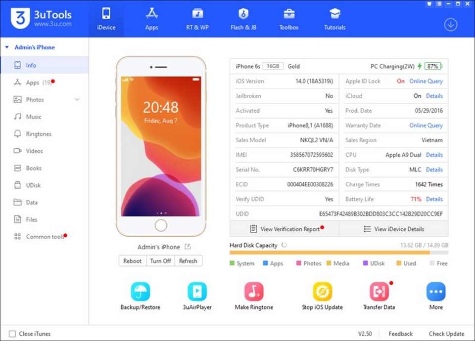 3uTools - Công cụ quản lý iOS chính xác và hiệu quả
