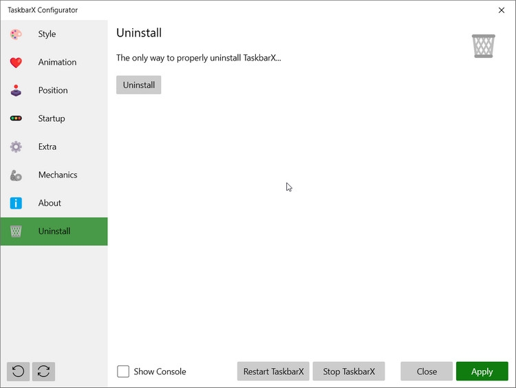 TaskbarX–Trải nghiệm và tùy chỉnh thanh tác vụ theo cách bạn muốn