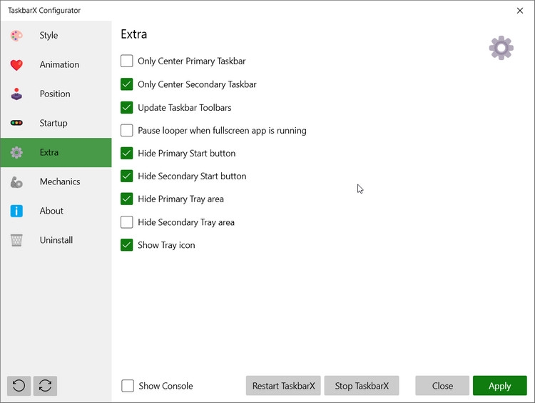 TaskbarX–Trải nghiệm và tùy chỉnh thanh tác vụ theo cách bạn muốn