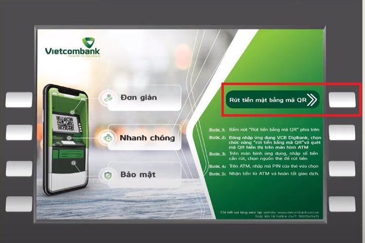 Hướng dẫn cách rút tiền bằng mã QR Vietcombank, không cần thẻ