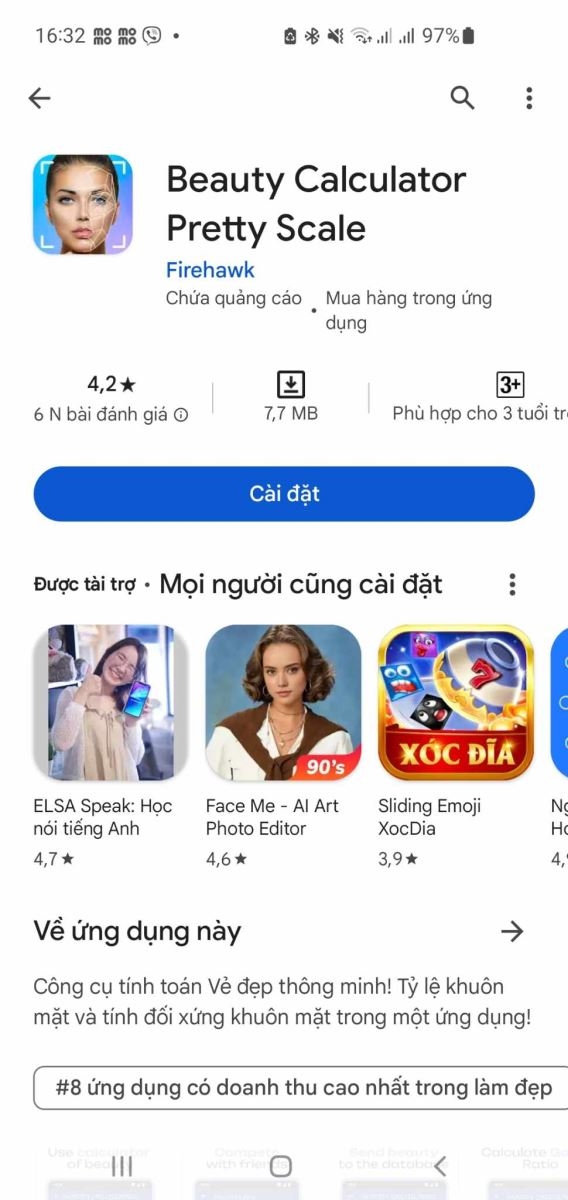 Tìm hiểu PrettyScale – Ứng dụng đo tỷ lệ và chấm điểm khuôn mặt