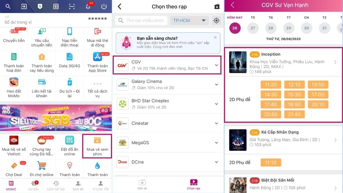 Cách đặt vé xem phim CGV qua điện thoại với nhiều ưu đãi hấp dẫn