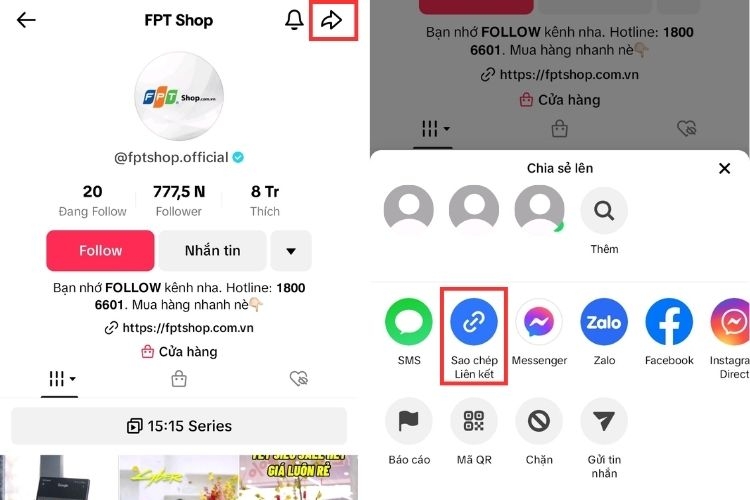 Cách lấy link TikTok để chia sẻ, tăng tương tác đơn giản