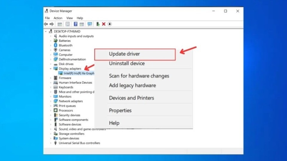 Cách sửa lỗi Display driver stopped responding and has recovered