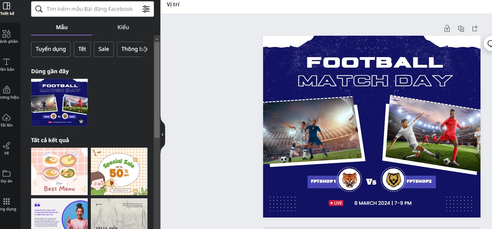 Hướng dẫn cách làm poster bóng đá đẹp mắt, cực dễ trên Canva