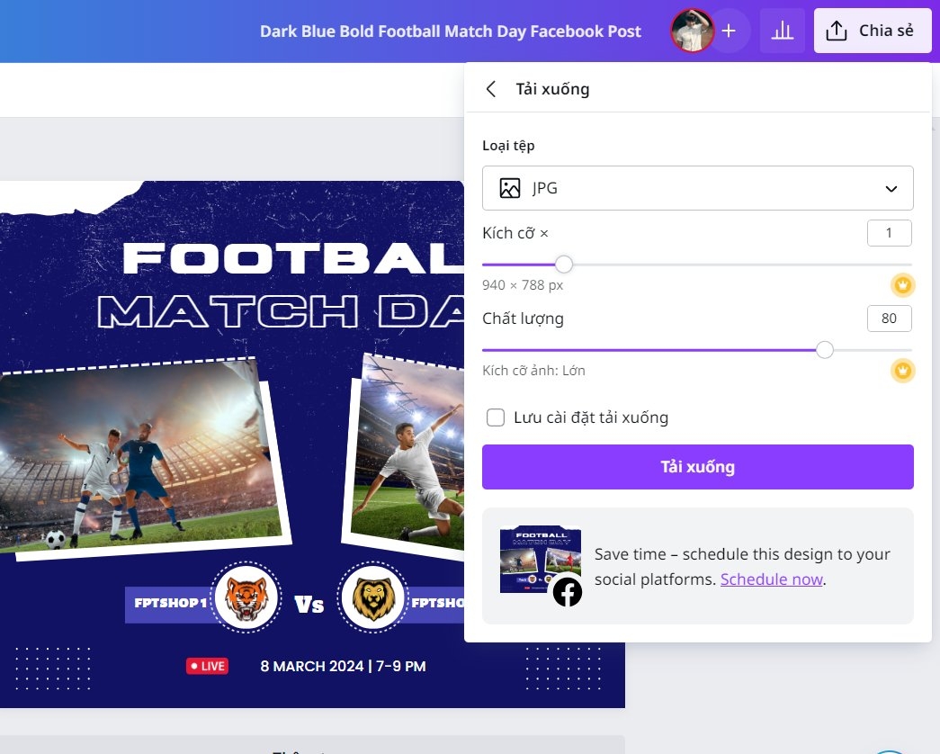 Hướng dẫn cách làm poster bóng đá đẹp mắt, cực dễ trên Canva