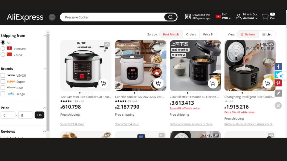 Hướng dẫn chi tiết cách mua hàng trên Aliexpress về Việt Nam