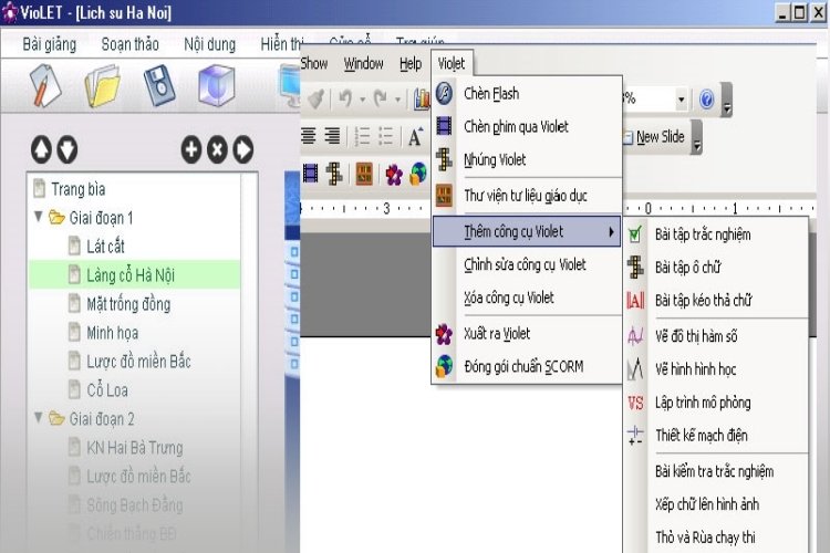 Violet - ứng dụng soạn giáo án, bài giảng điện tử