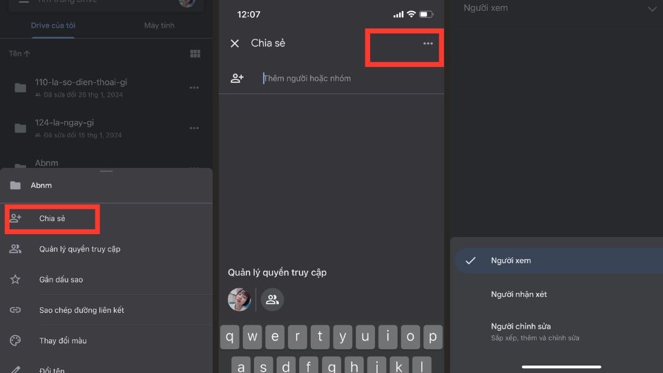 Hướng dẫn tạo link drive, lấy link chia sẻ trên điện thoại, PC