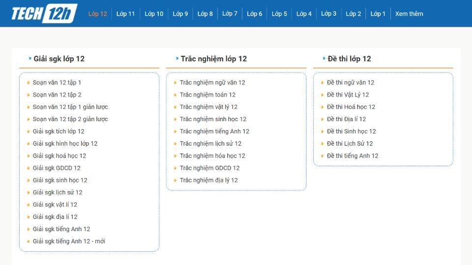 Tech12h - Kho tài liệu online miễn phí dành cho học sinh