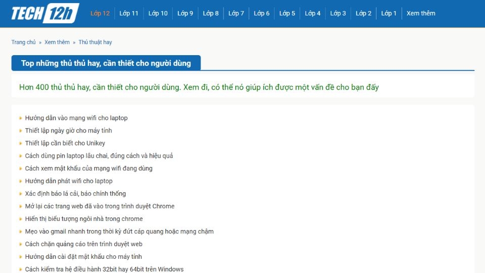 Tech12h - Kho tài liệu online miễn phí dành cho học sinh