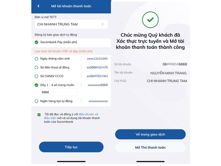 Cách định danh Sacombank Pay nhanh chóng trên điện thoại