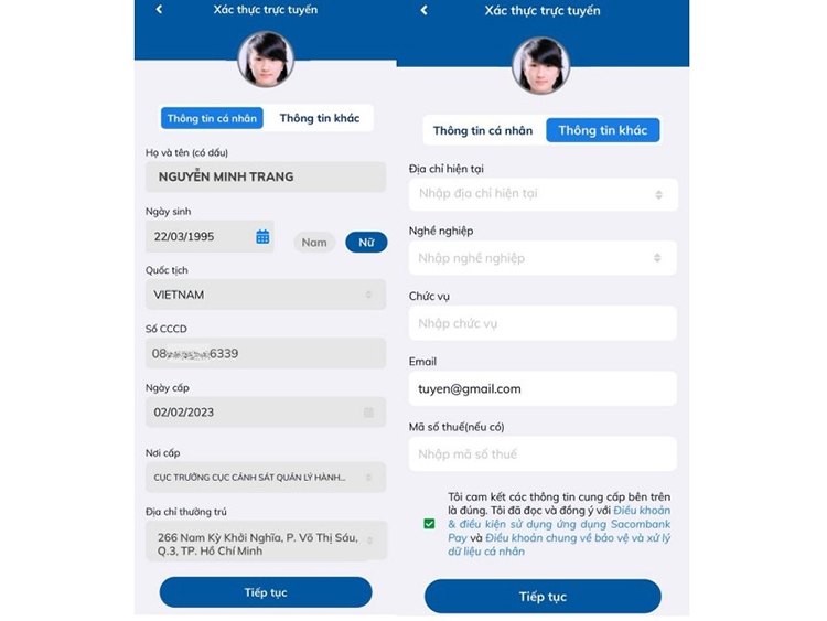 Cách định danh Sacombank Pay nhanh chóng trên điện thoại