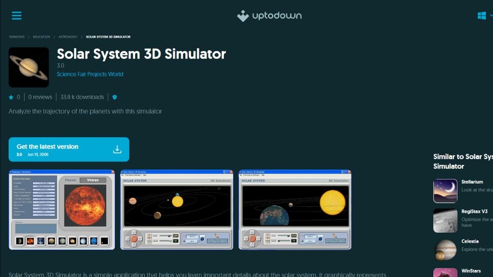 Tải Solar System 3D Simulator - Du hành hệ Mặt Trời trong tầm tay