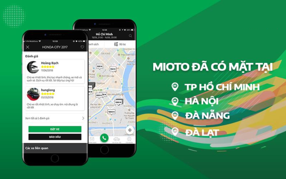 Mioto: ứng dụng cho thuê oto tự lái uy tín, giá rẻ, nhanh chóng