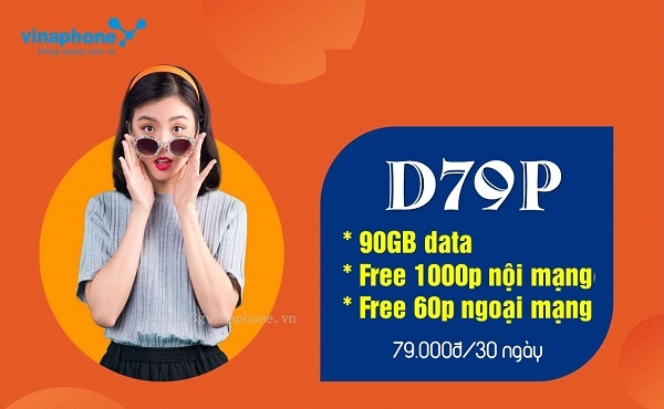 D79P VinaPhone - Gói Data siêu ưu đãi và miễn phí cước gọi thoại