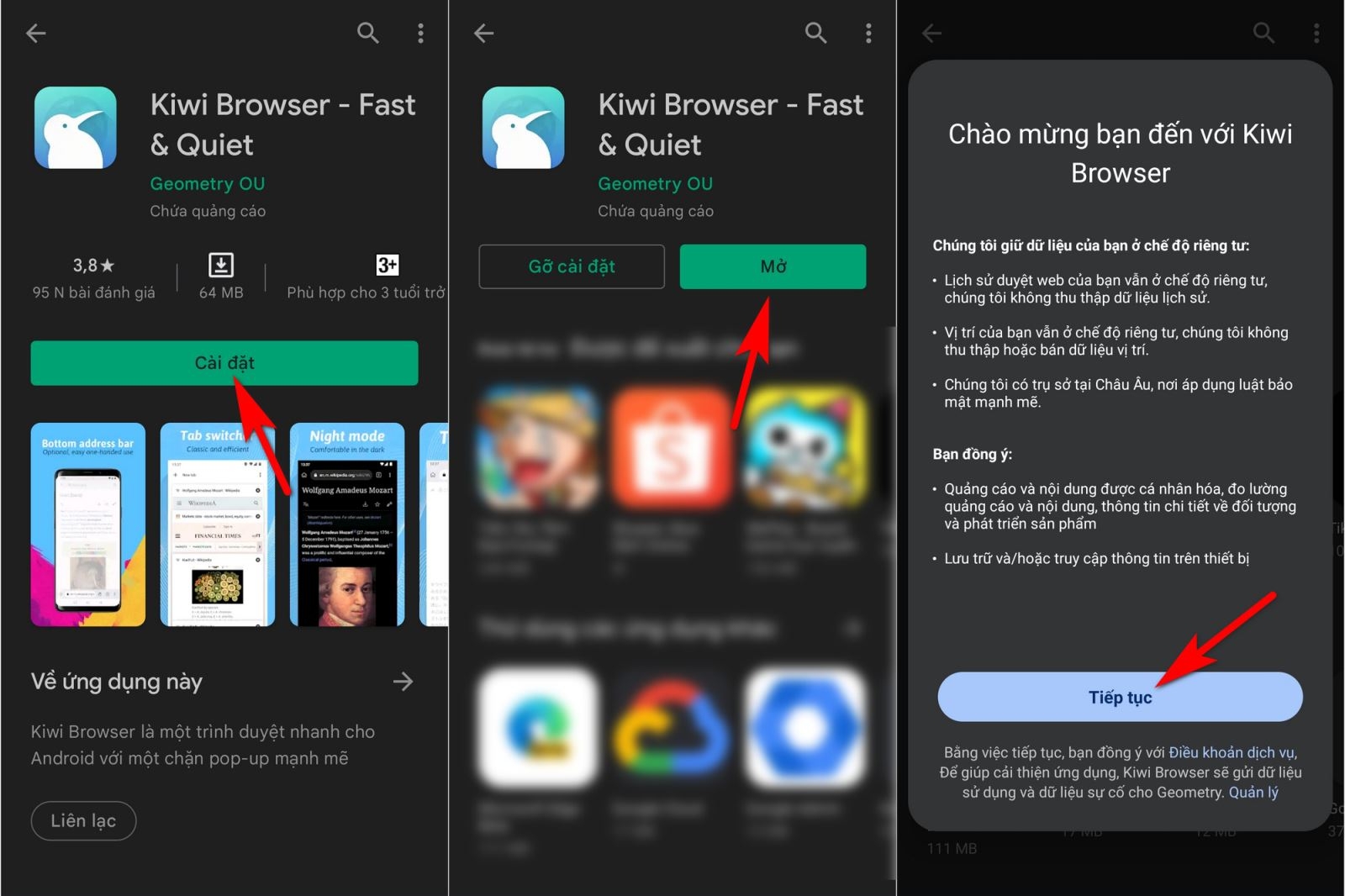 Hướng dẫn tải và cài đặt trình duyệt Kiwi browser trên điện thoại