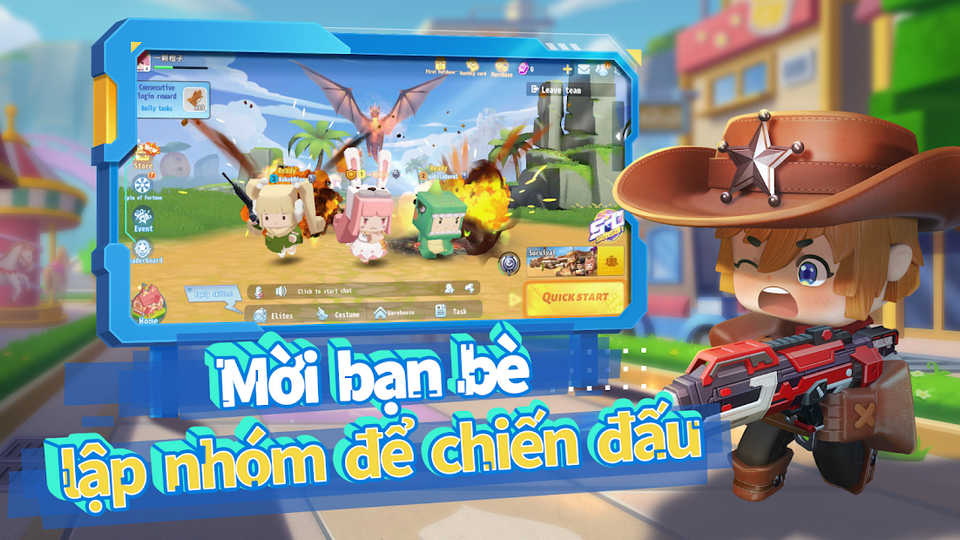 Mini World Royale – Trải nghiệm phong cách bắn súng Battle Royale