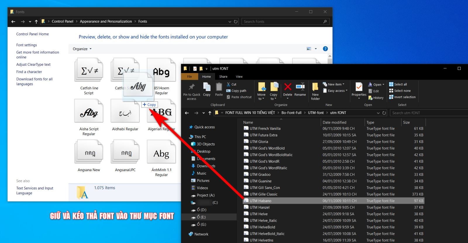 Tải về và cài đặt font full win 10, đầy đủ font phổ biến