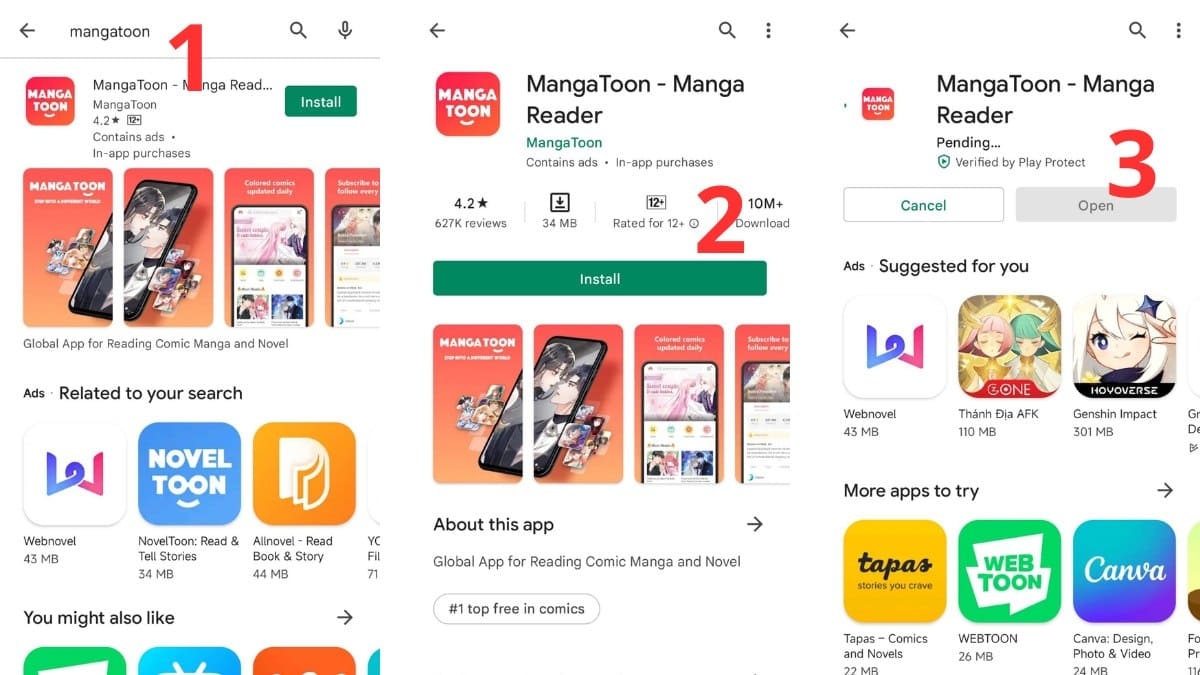Hướng dẫn tải app MangaToon trên máy tính, Android và iOS