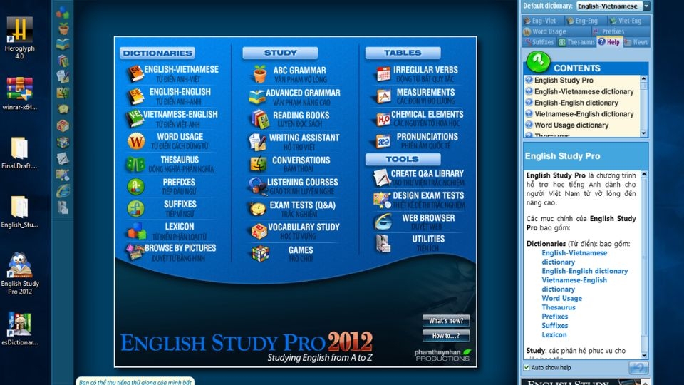 English Study Pro - phần mềm hỗ trợ học tiếng Anh hiệu quả