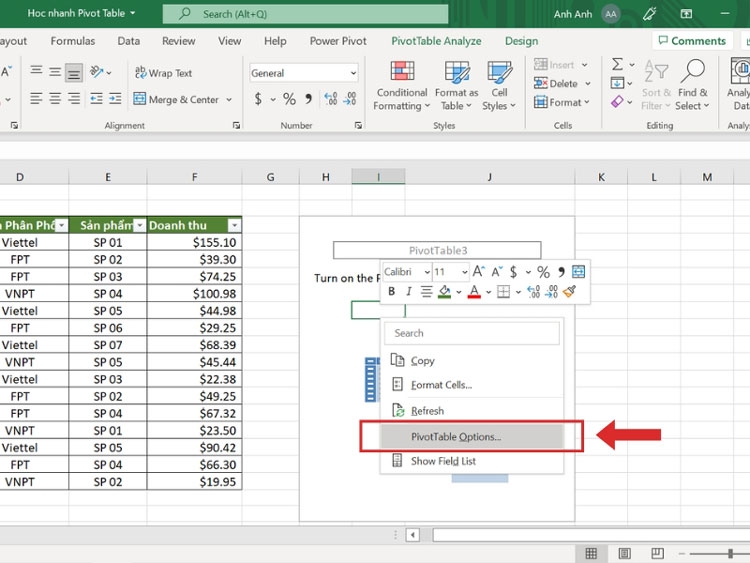 Pivot Excel là gì? Hướng dẫn cách dùng Pivot Table trong Excel