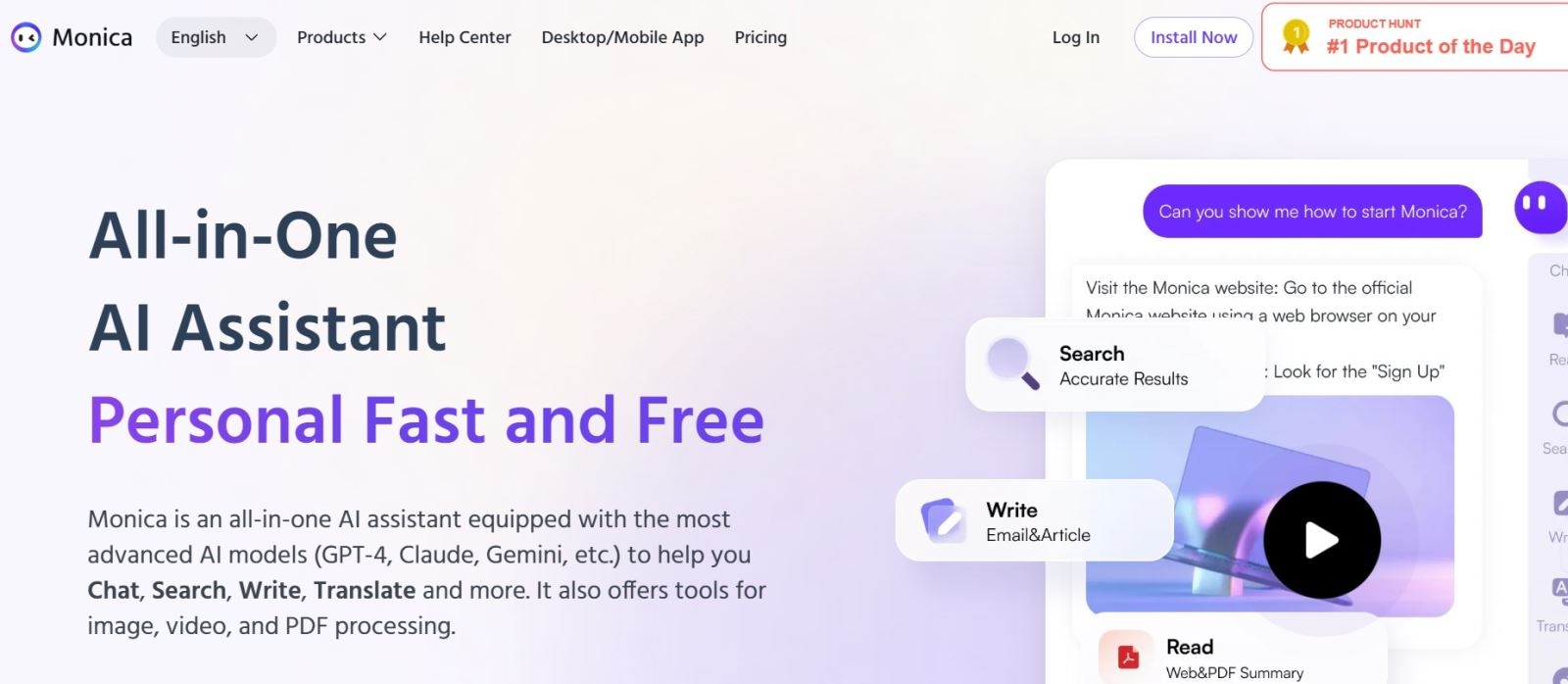 Tìm hiểu Monica AI: Trợ lý AI đa-zi-năng, hỗ trợ đa dạng nhu cầu