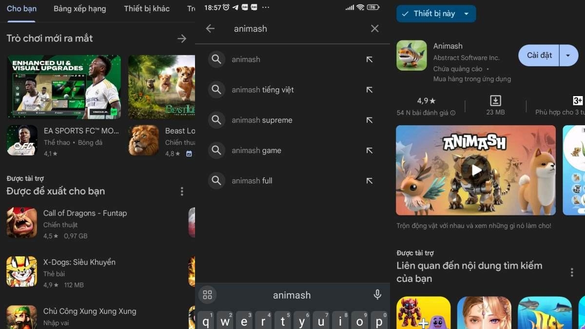 Tải game Animash, khám phá khả năng lai tạo và biến hoá động vật