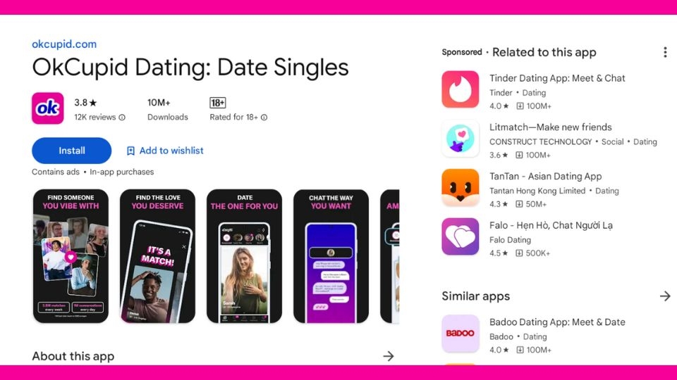 Ứng dụng OkCupid - Hẹn hò trực tuyến, tìm kiếm tình yêu đích thực