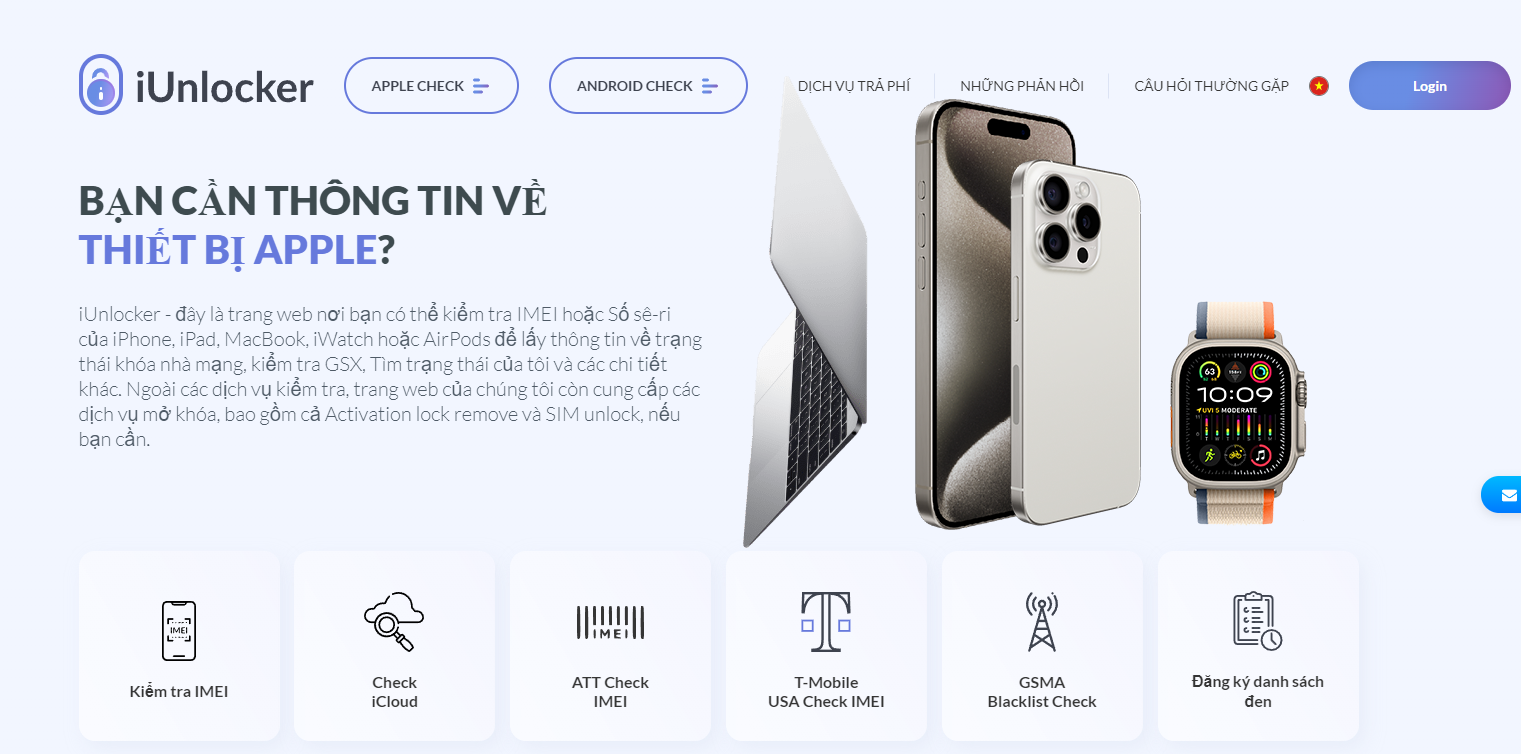 iUnlocker: Giải pháp đơn giản cho việc kiểm tra IMEI nhanh chóng