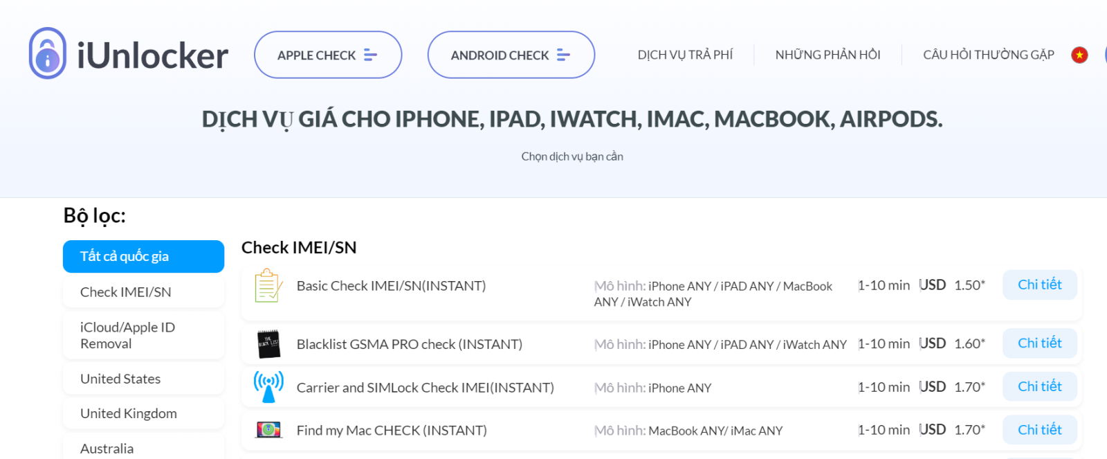 iUnlocker: Giải pháp đơn giản cho việc kiểm tra IMEI nhanh chóng