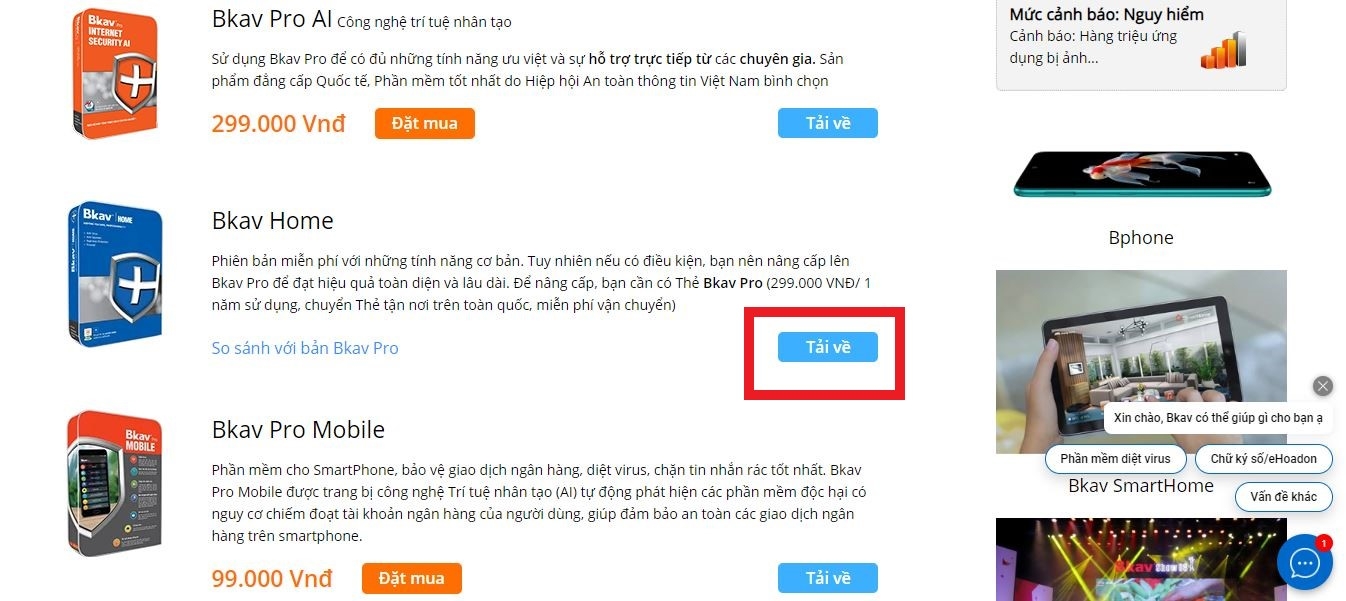 Hướng dẫn cách tải phần mềm Bkav Home, cách sử dụng phần mềm