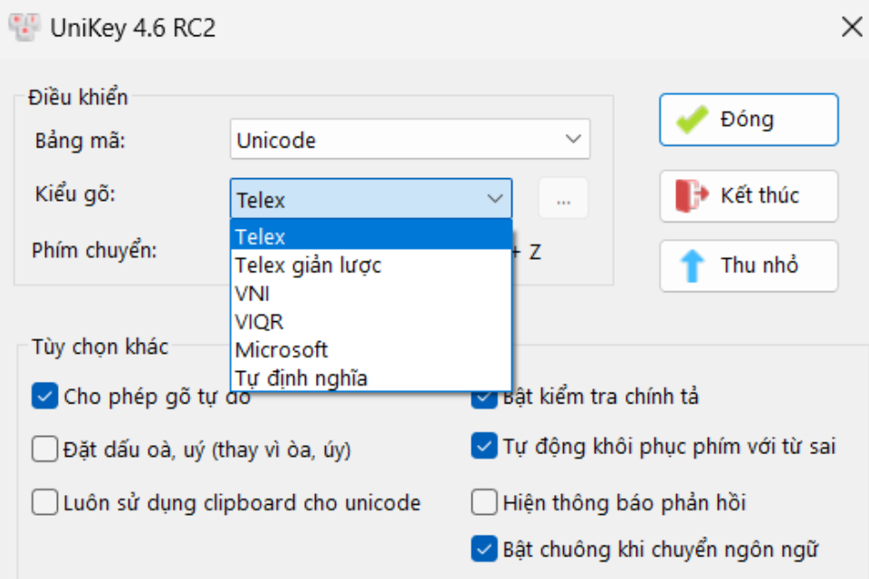 Cách chỉnh UniKey - Phần mềm gõ Tiếng Việt số một cho máy tính