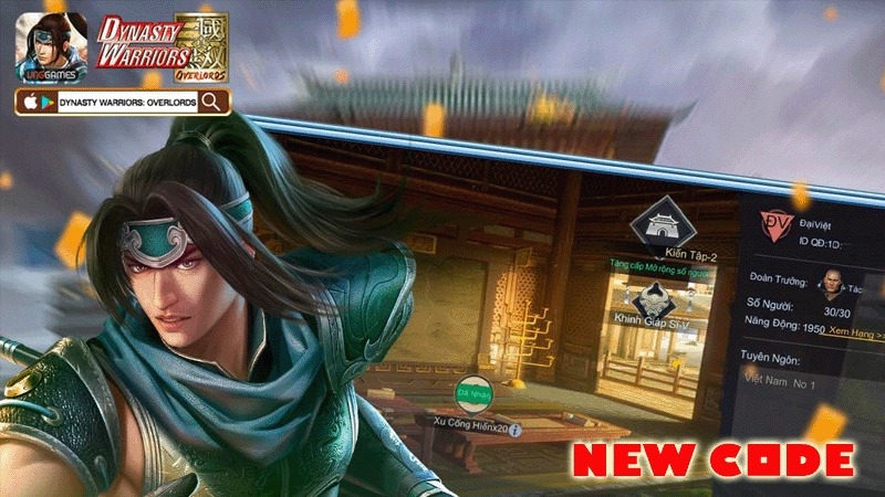 Cập nhật code Dynasty Warriors: Overlords & Hướng dẫn cách dùng