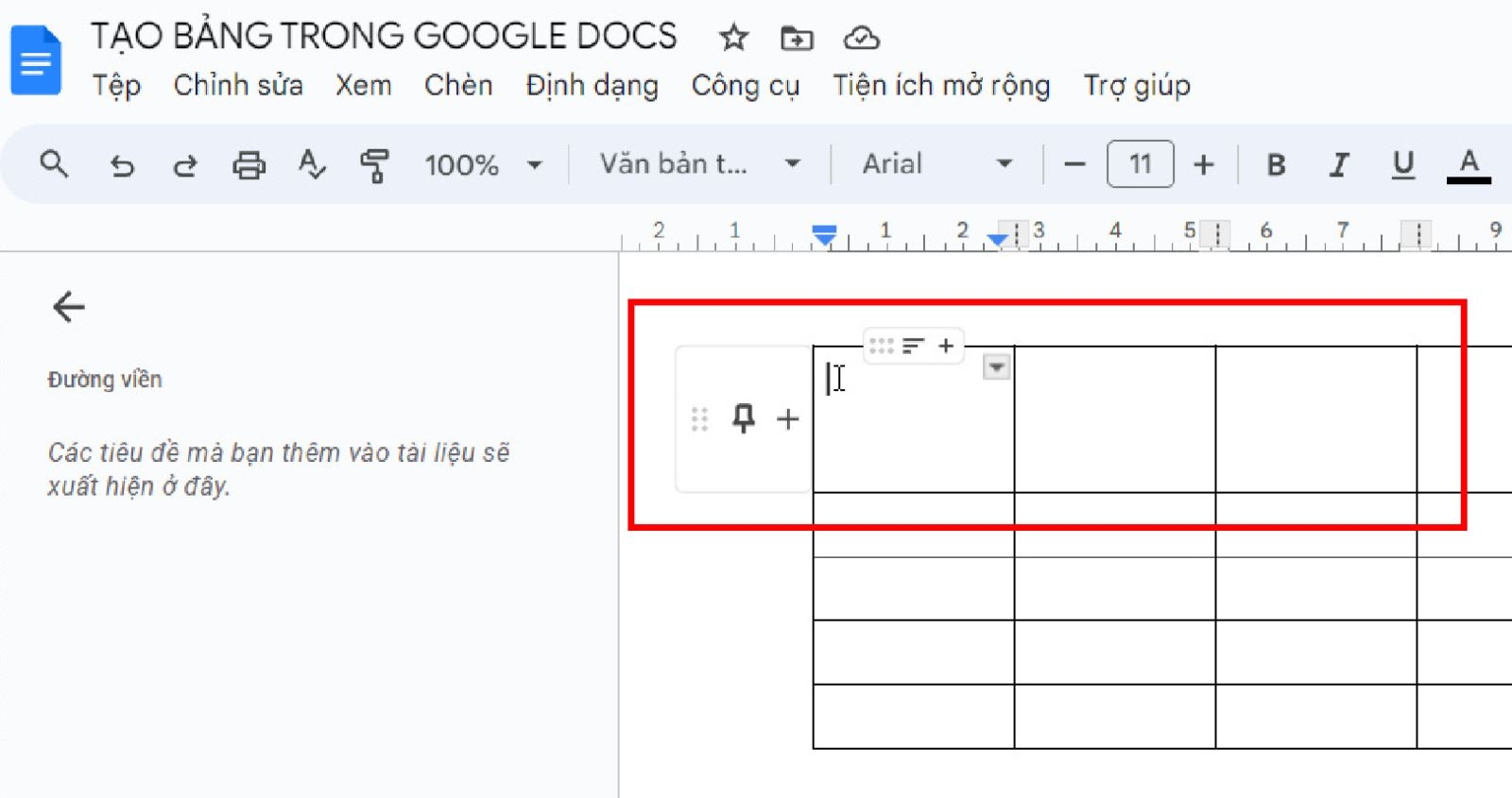Hướng dẫn cách tạo bảng trong Google Docs nhanh chóng, đơn giản