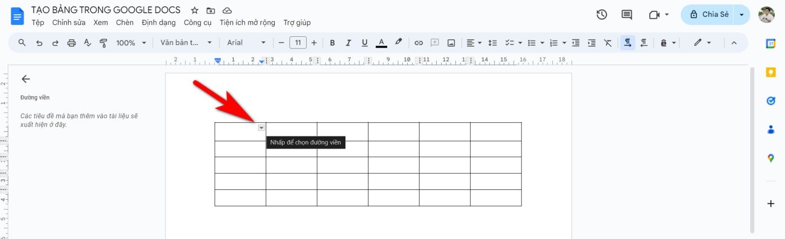 Hướng dẫn cách tạo bảng trong Google Docs nhanh chóng, đơn giản