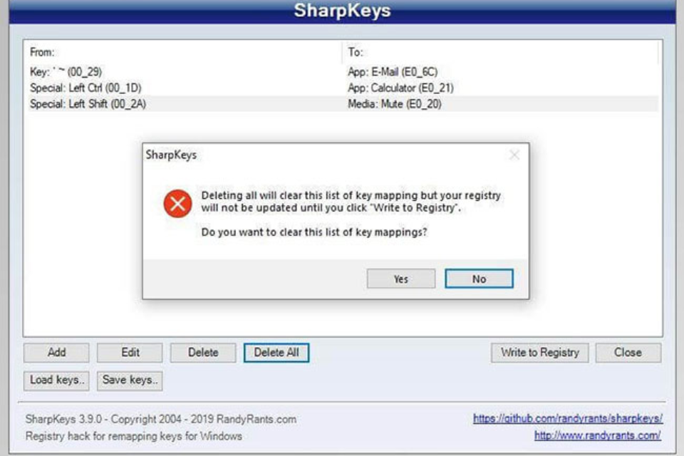 Hướng dẫn sử dụng phần mềm SharpKeys để ánh xạ lại bàn phím