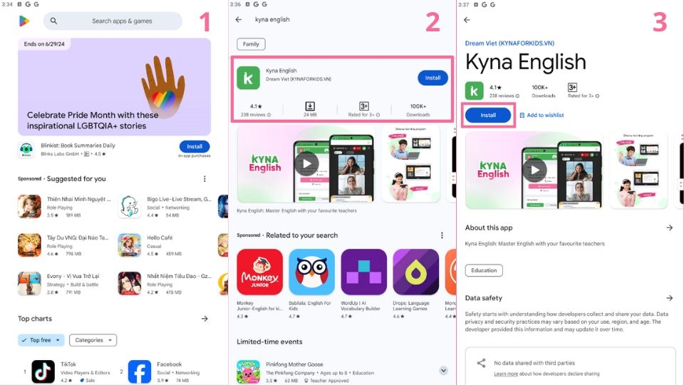 Kyna English - Ứng dụng giúp bé học tiếng Anh toàn diện