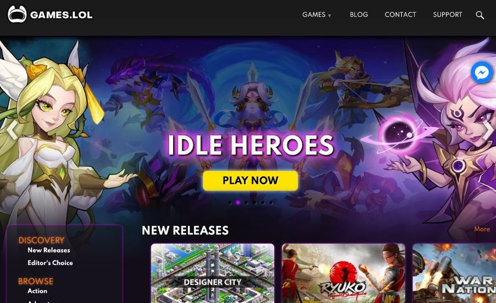 GamesLOL - Trình duyệt tải game online cho PC miễn phí, đơn giản