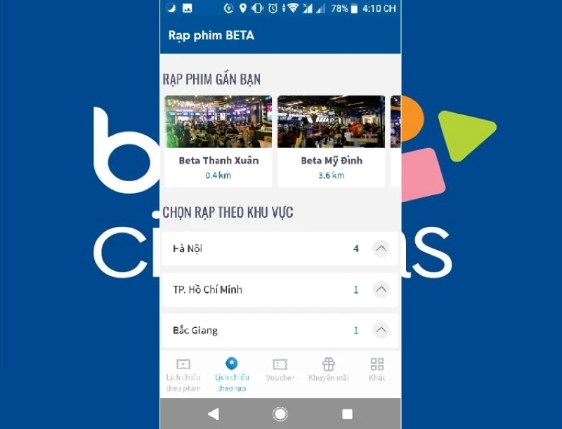 Tải Beta Cinemas: Đặt vé xem phim online và xem lịch chiếu từ xa