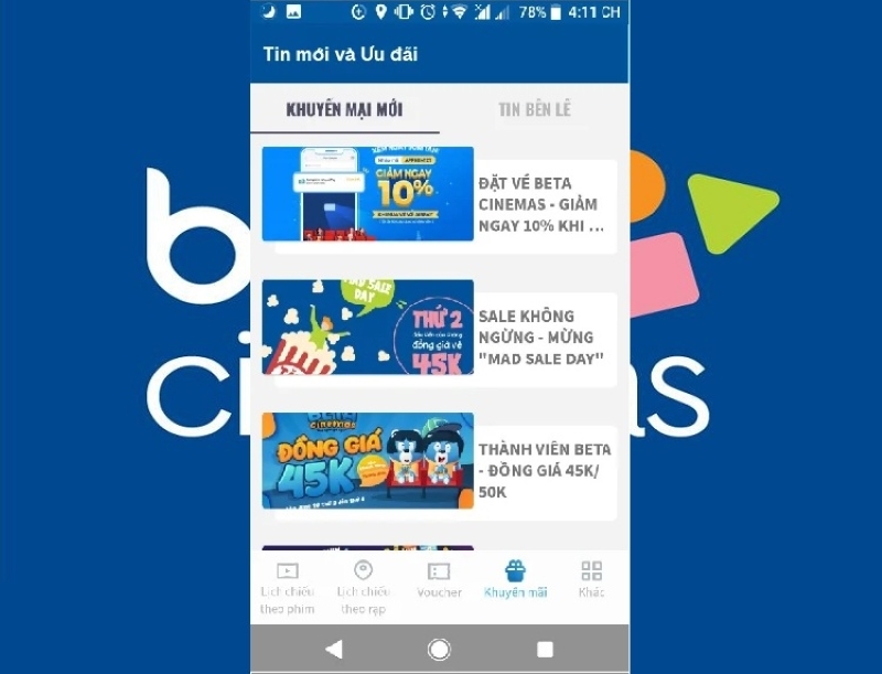 Tải Beta Cinemas: Đặt vé xem phim online và xem lịch chiếu từ xa