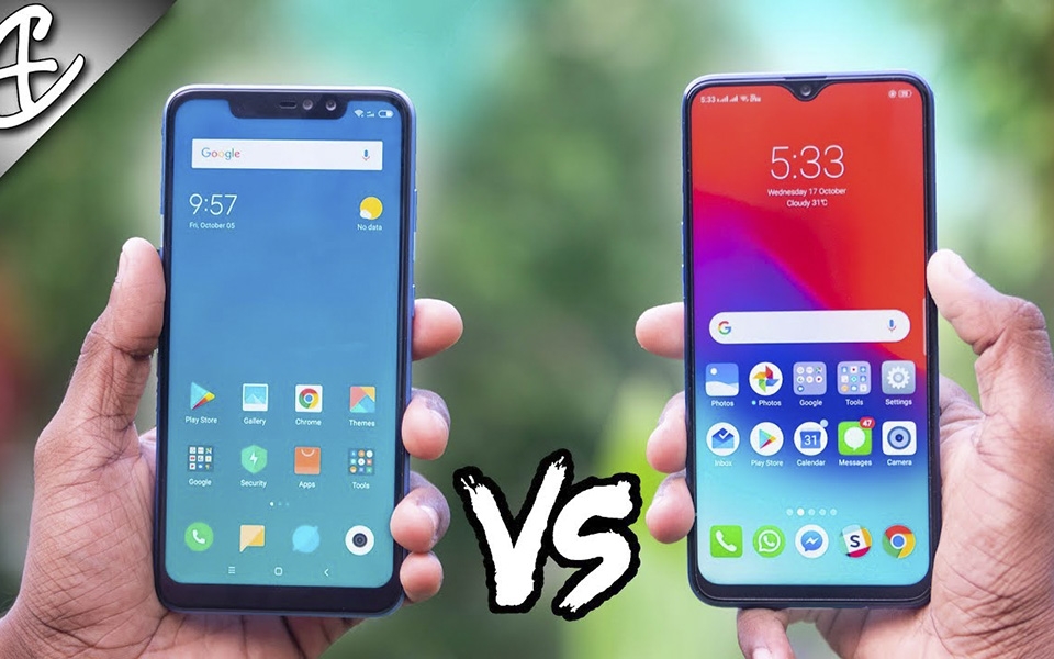 So sánh thiết kế giữa Realme U1 với Xiaomi Redmi Note 6 Pro